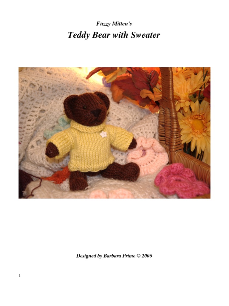Fuzzy Mitten's Teddy Bear - Fuzzy Mitten's | PDF | Knitting | Textile Arts