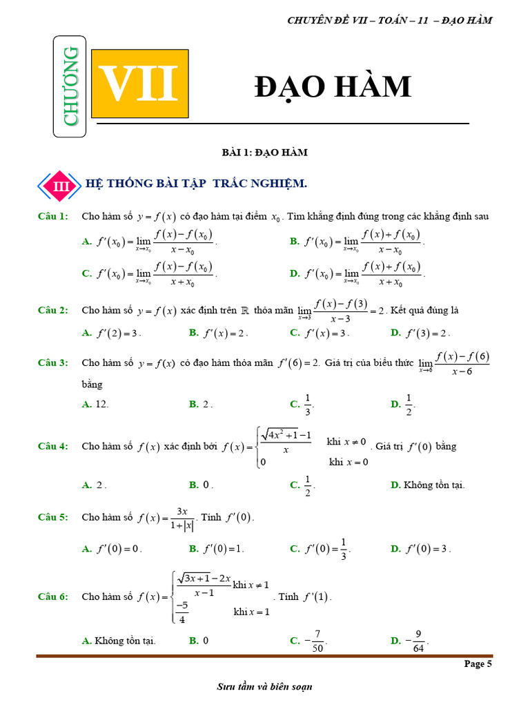 Bai Tap Dao Ham | PDF