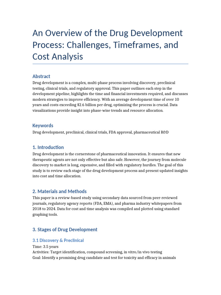 Drug Development Research Paper | PDF | Drug Development | Phases Of ...