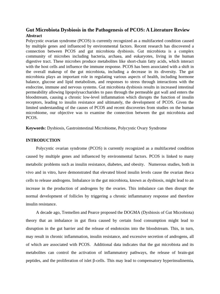 Litrev Gut Microbiota Dysbiosis PCOS 9.6 | PDF | Polycystic Ovary ...