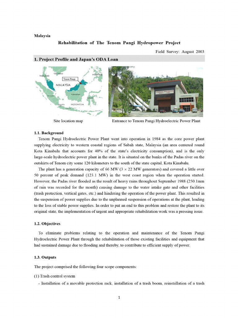 Tenom Pangi Hydropower Rehab Overview | PDF | Power Station ...