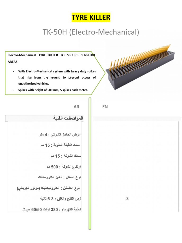 TK-50H Tyre Killer Electro | PDF