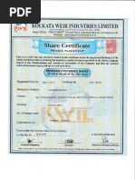Format of SH 1 Share Certificate | PDF