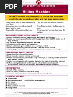 Milling Machine Safety SOP | PDF