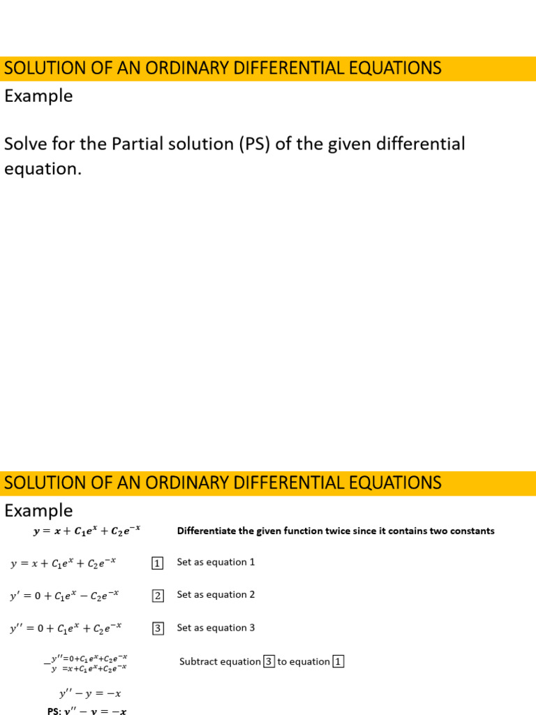 Example of Solving For Particular Solution | PDF
