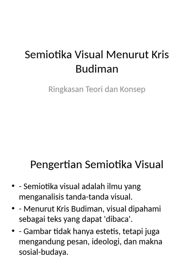 Semiotika Visual Menurut Kris Budiman | PDF