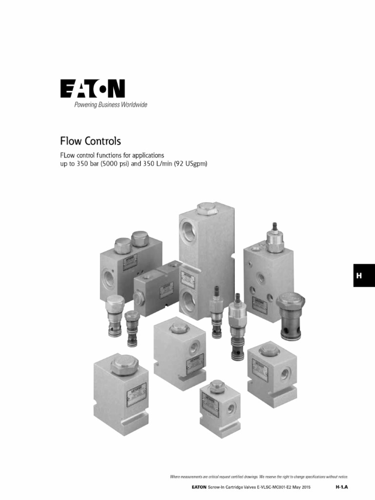 EATON Flow Control Cartridge Valves | PDF | Chemical Engineering | Gases
