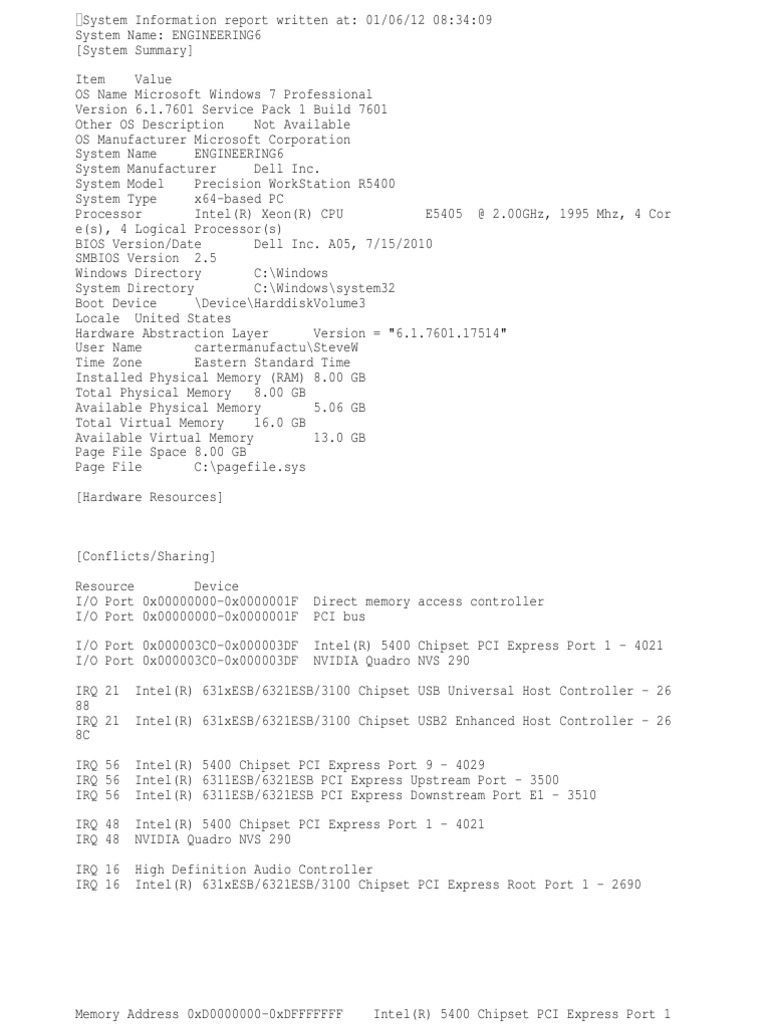 System Summary | PDF | Ip Address | Disk Storage
