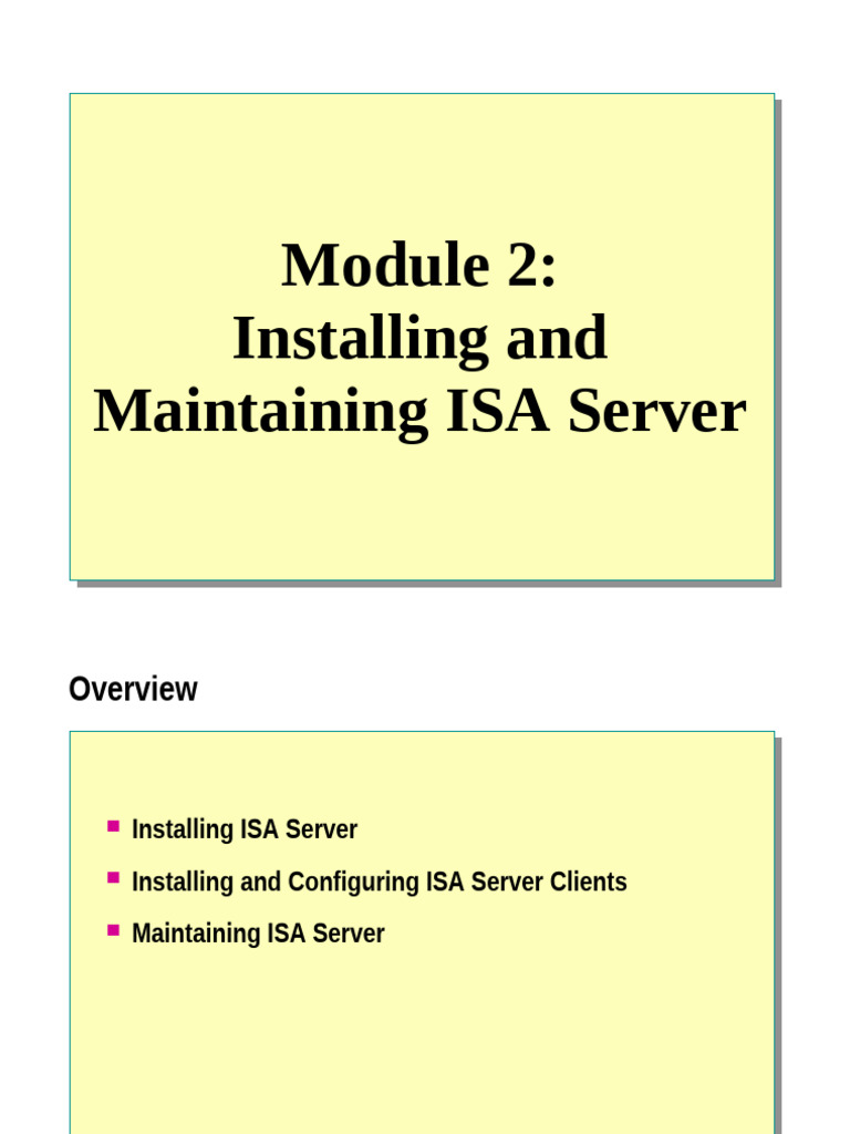 Installing ISA Server 2016 Overview | PDF | Proxy Server | Windows 2000