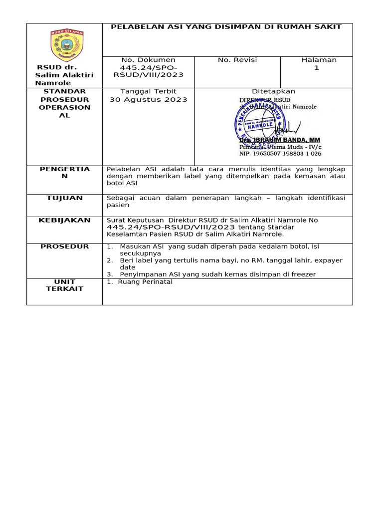 Spo Label Asi | PDF