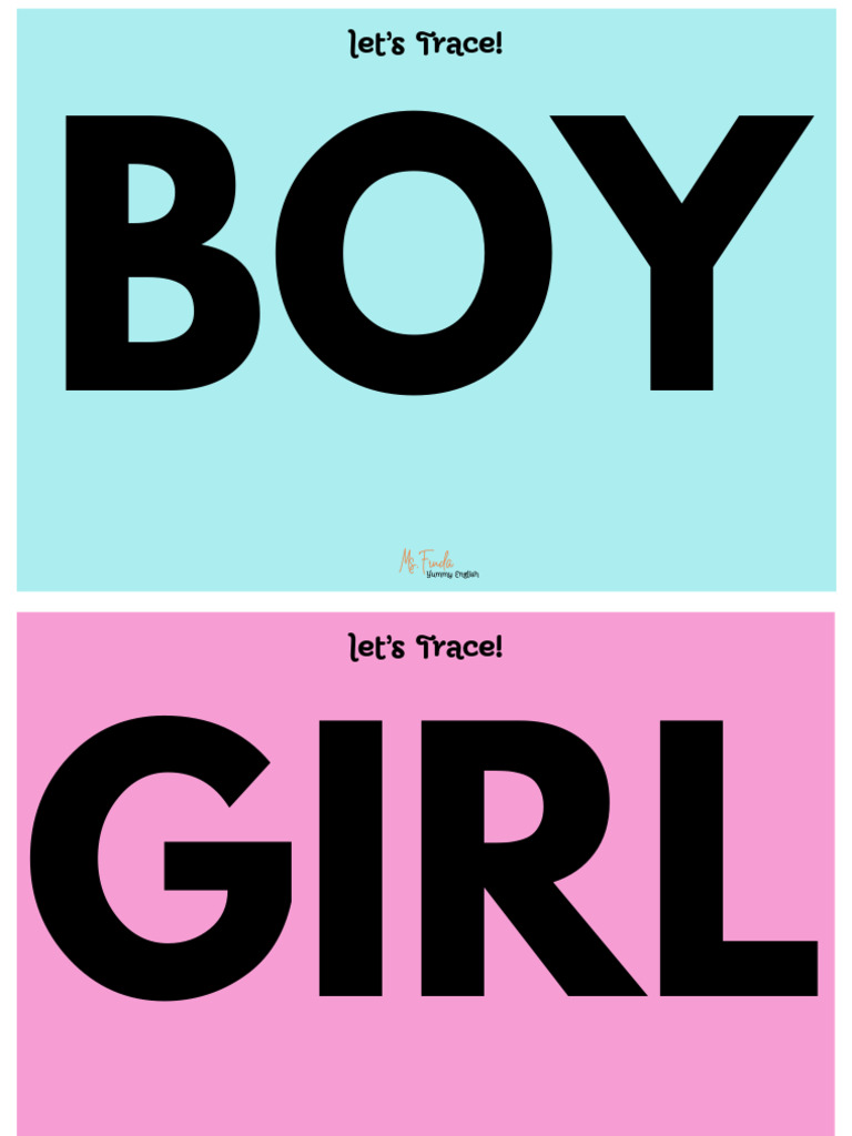 Boy Girl Tracing Letter | PDF