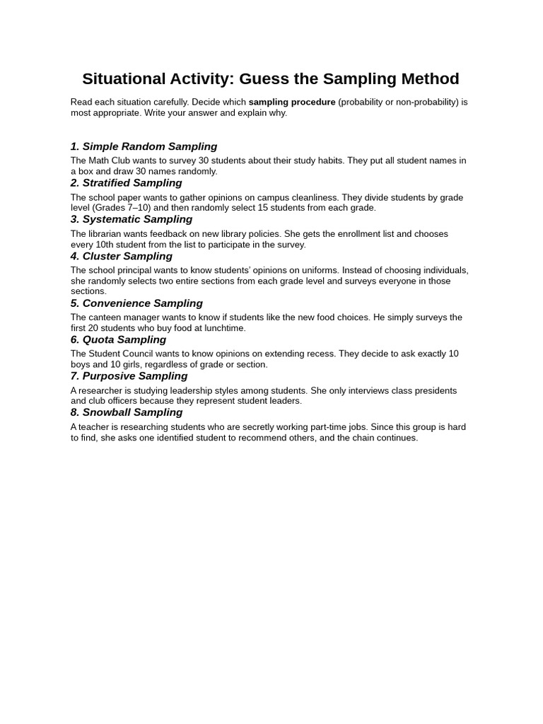 Sampling Activity Edited | PDF