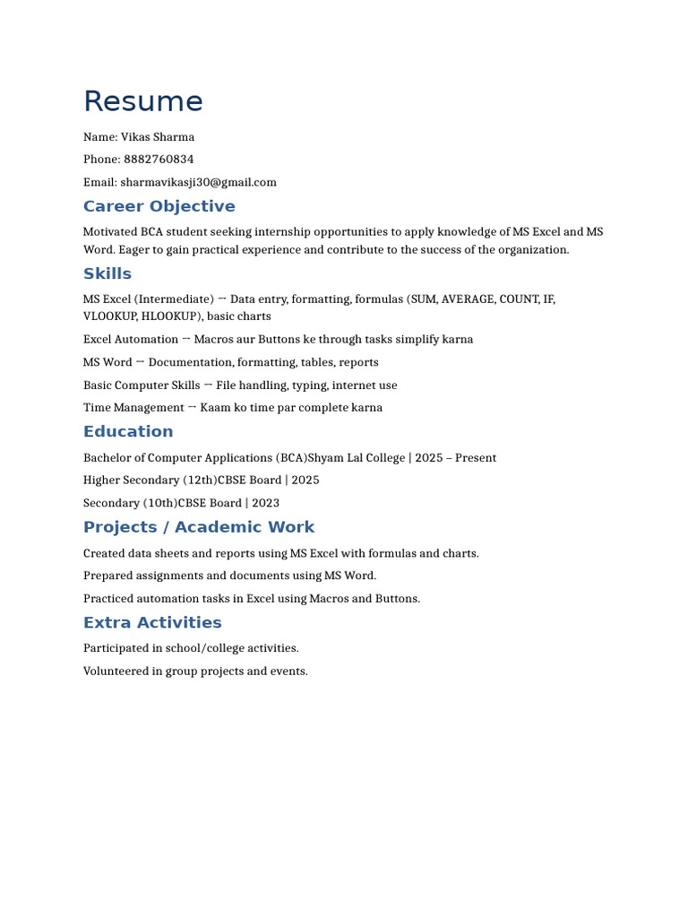 Vikas - Sharma - Resume (1) .Docx - 20250913 - 112956 - 0000 | PDF