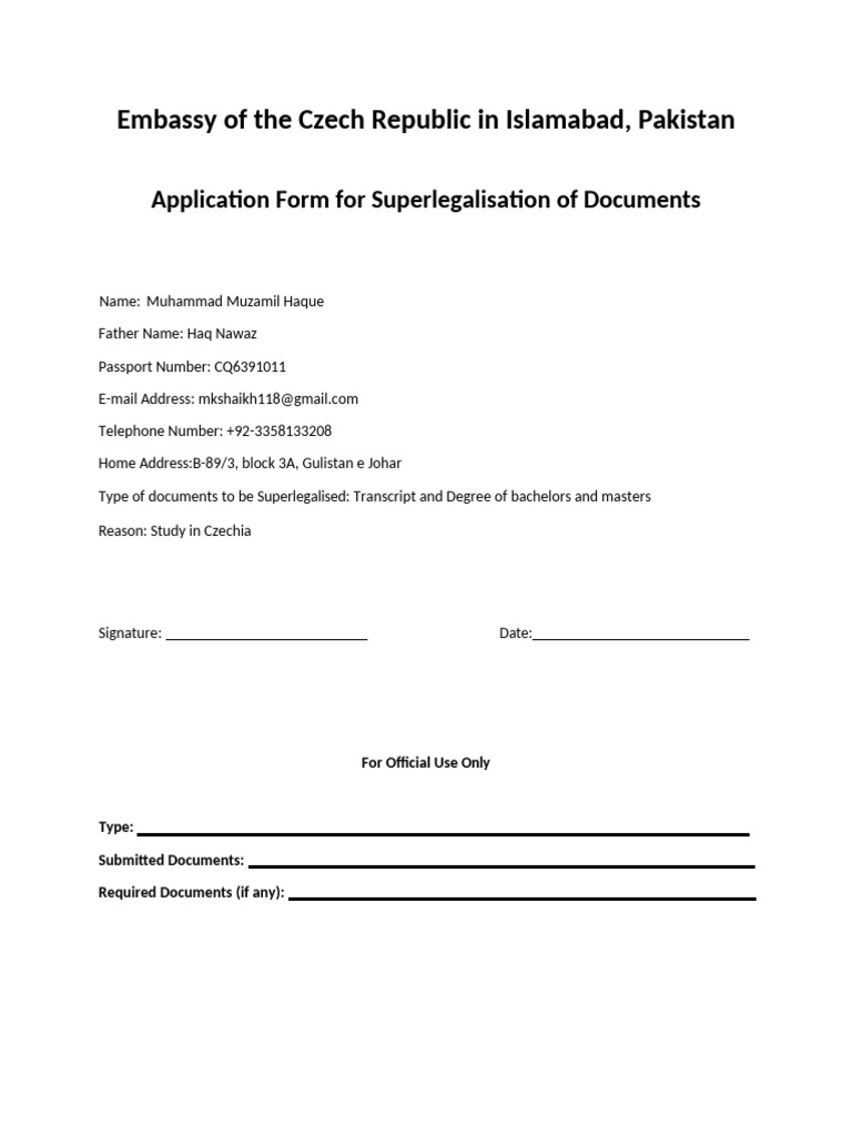 Form Legalisation | PDF