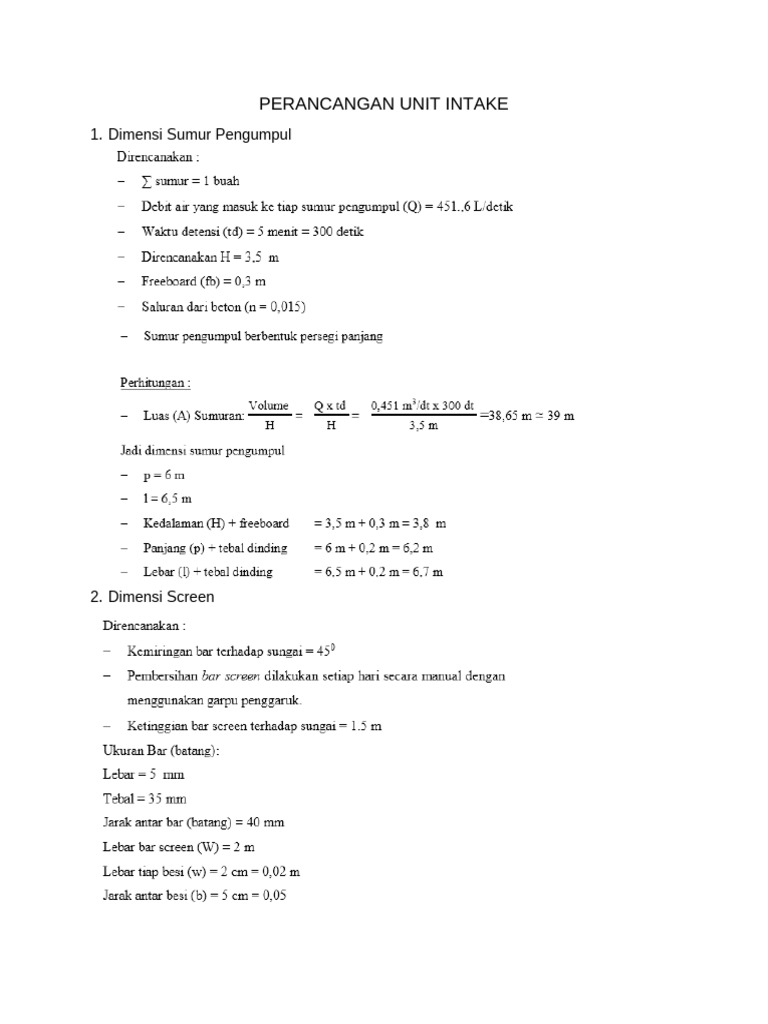 Contoh Perancangan Unit Intake | PDF