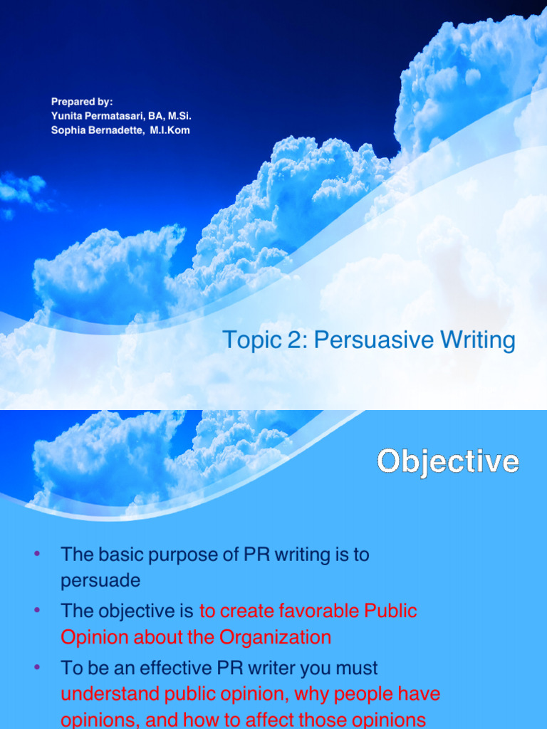 TOPIC 2 Persuasive Writing | PDF