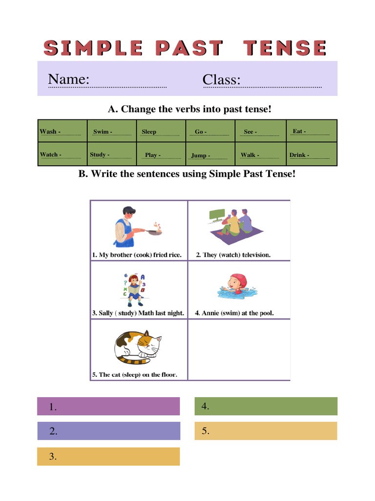 Simple Past Tense Verb Exercises | PDF