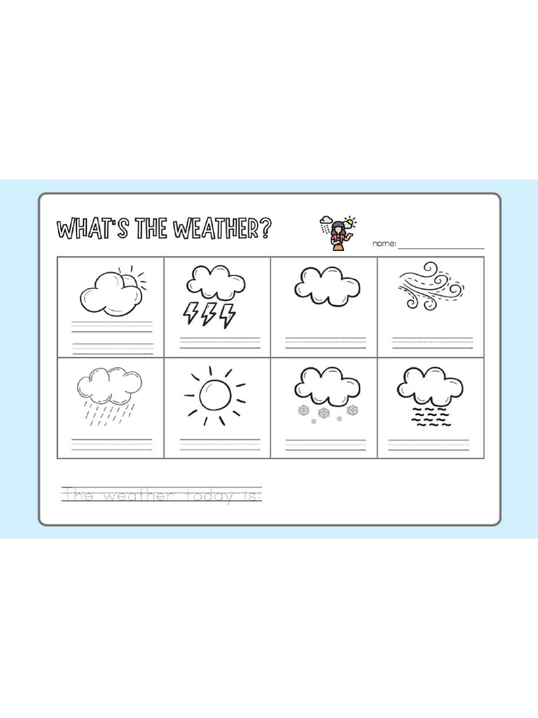 What's The Weather Observation Worksheets Blue | PDF