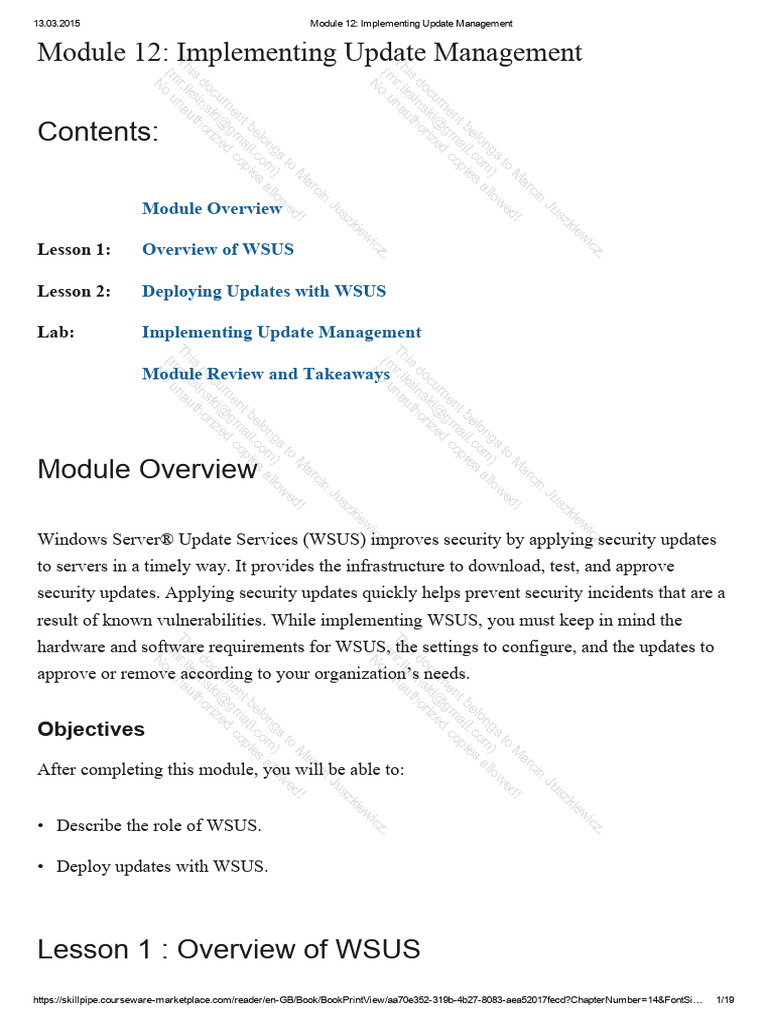 Module 12 - Implementing Update Management | PDF | Group Policy ...