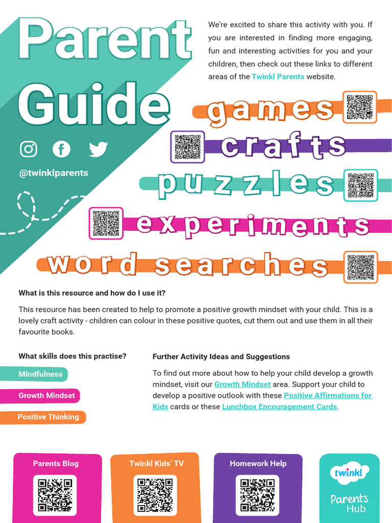 Positive Growth Mindset Activities | PDF | Cognition | Psychology