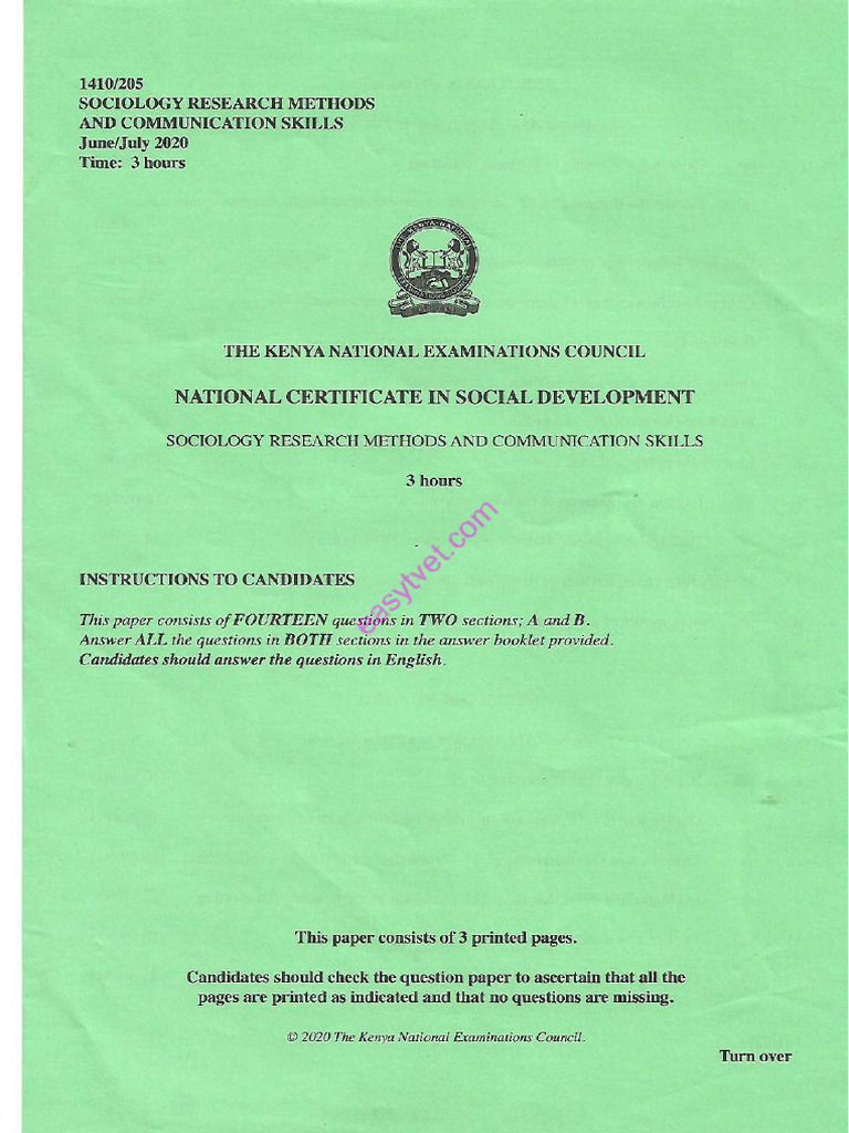 Sociology Research Methods Communication Skills Jul 2020 | PDF