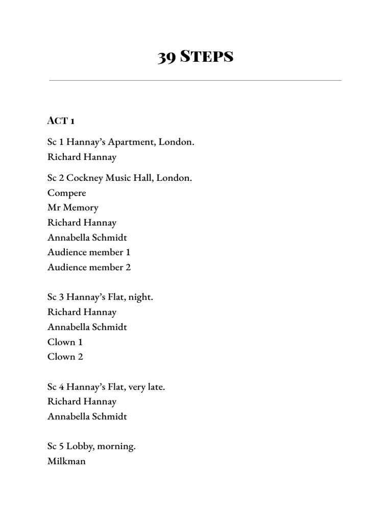 39 Steps | PDF