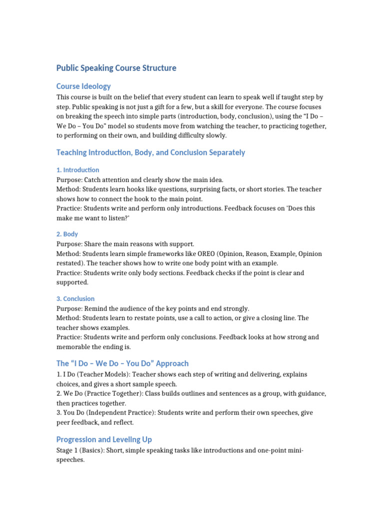 Step-by-Step Public Speaking Course | PDF | Public Speaking | Cognitive ...