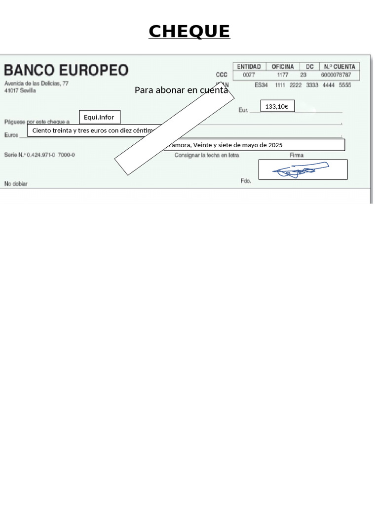 Modelo Cheque Actividad | PDF