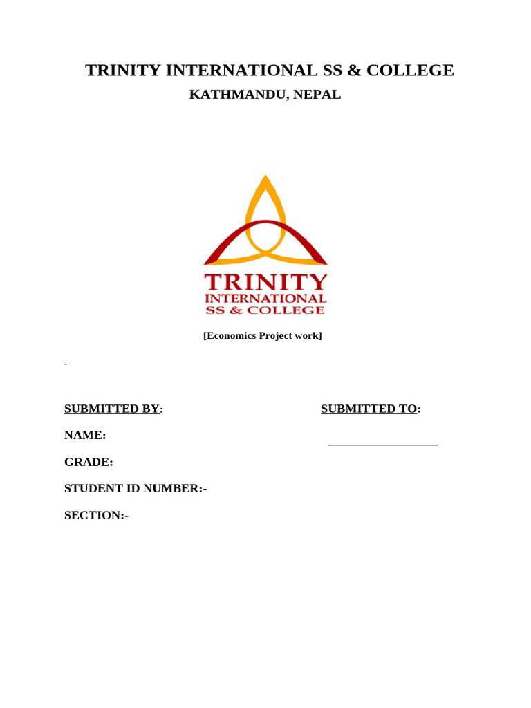 Economics Project at Trinity College | PDF