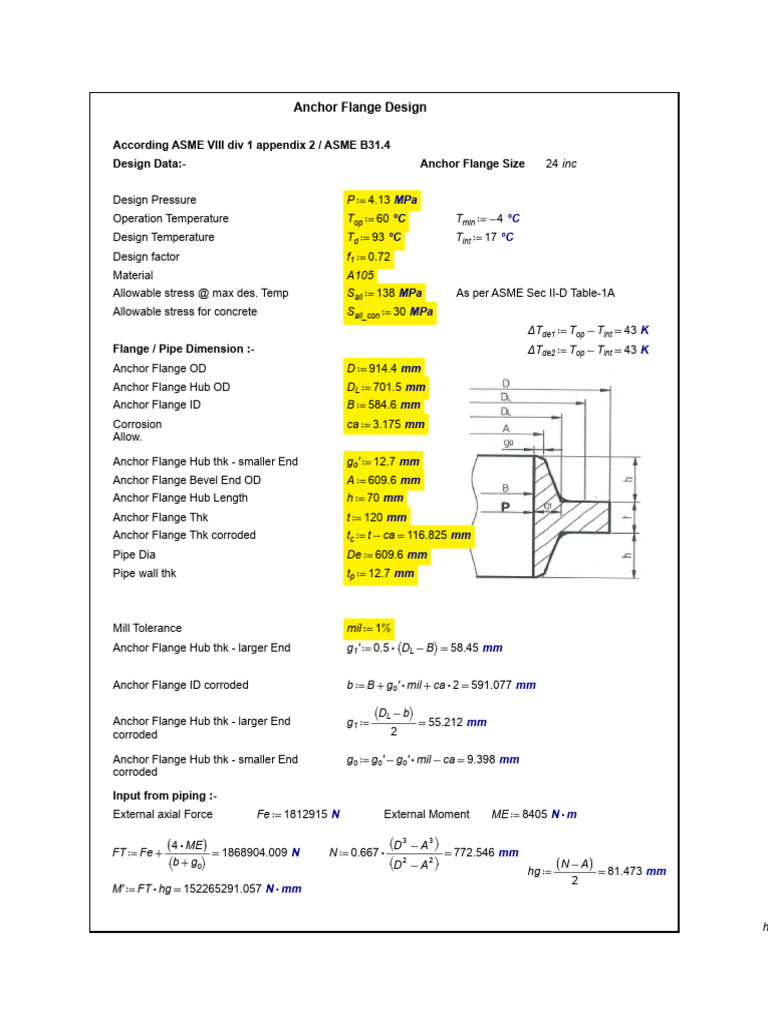 ASME Anchor Flange Design Specifications | PDF | Pipe (Fluid Conveyance ...