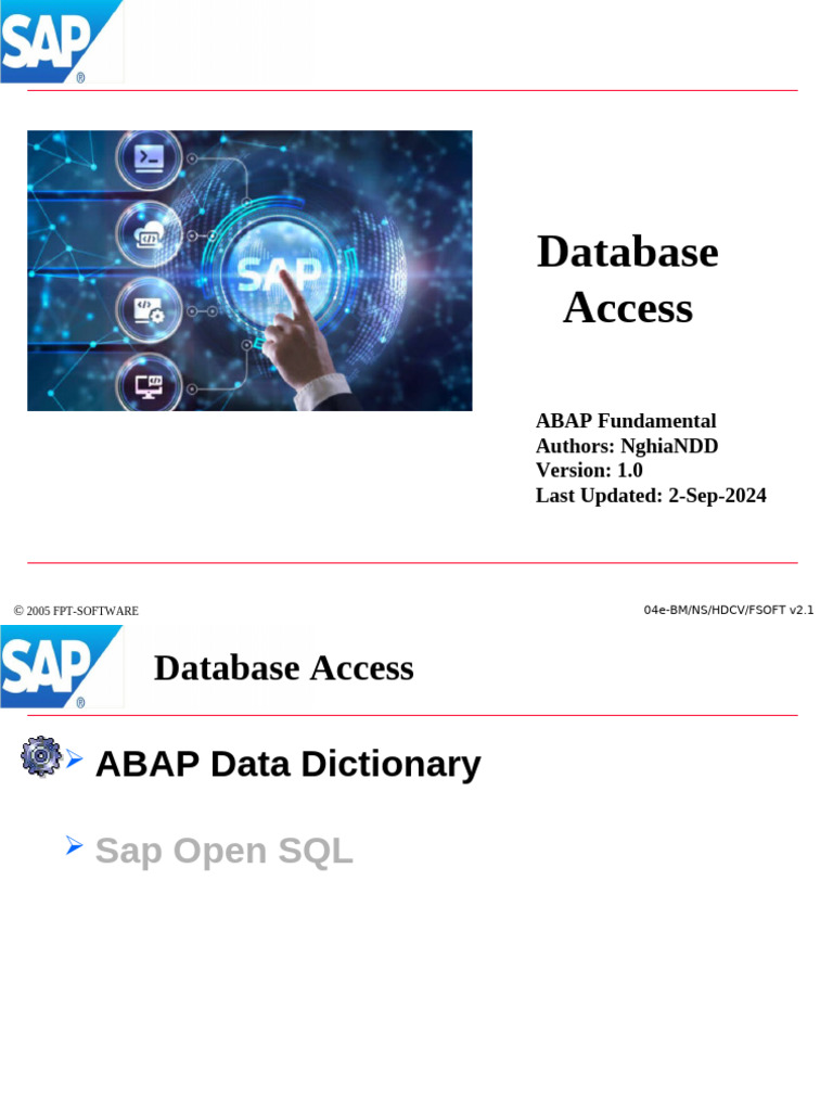 ABAP Unit 3 - Database Access | PDF | Databases | Sql