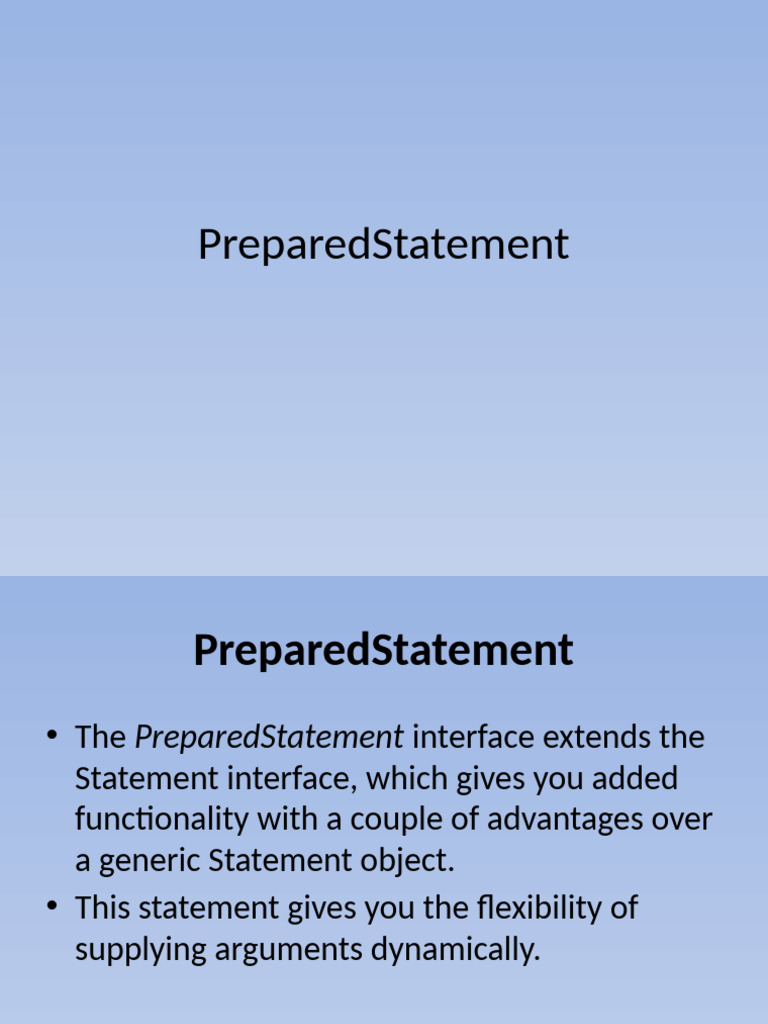 PreparedStatement (1) in Dbms Slides | PDF