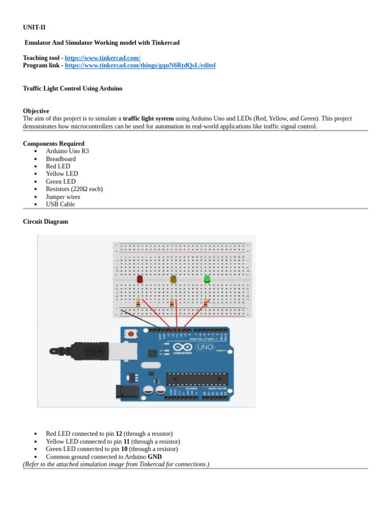 Tinkercad Emulator (Embedded C) | PDF | Arduino | Electricity