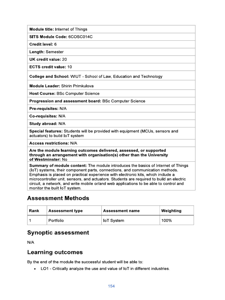 IoT Proforma 2025 | PDF