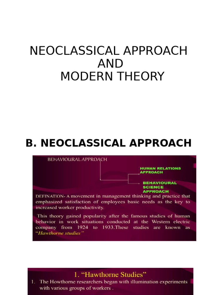 5 Neoclassical Approach Modern Theory | PDF