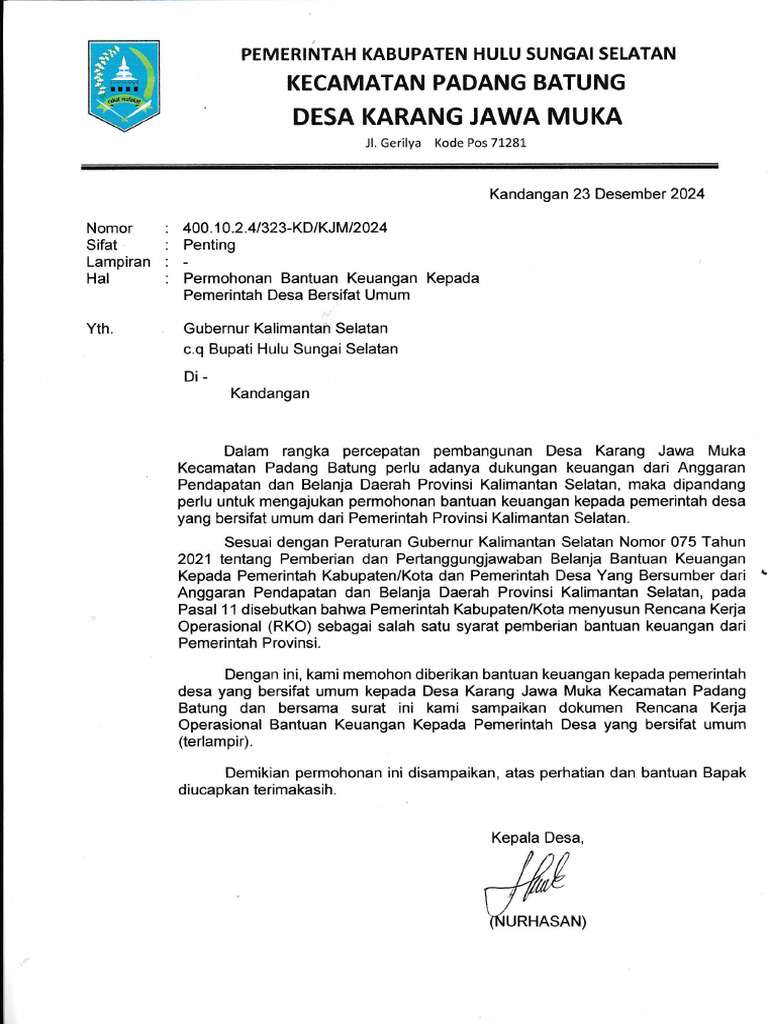 Permohonan Bantuan K Prov | PDF