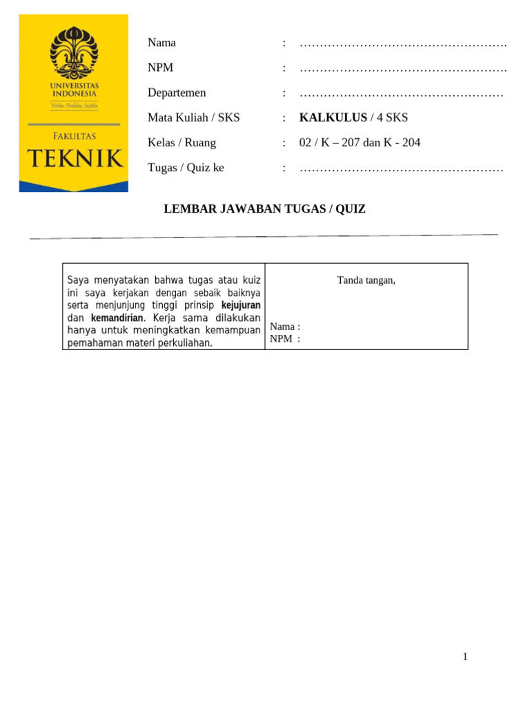 Format Lembar Jawaban | PDF
