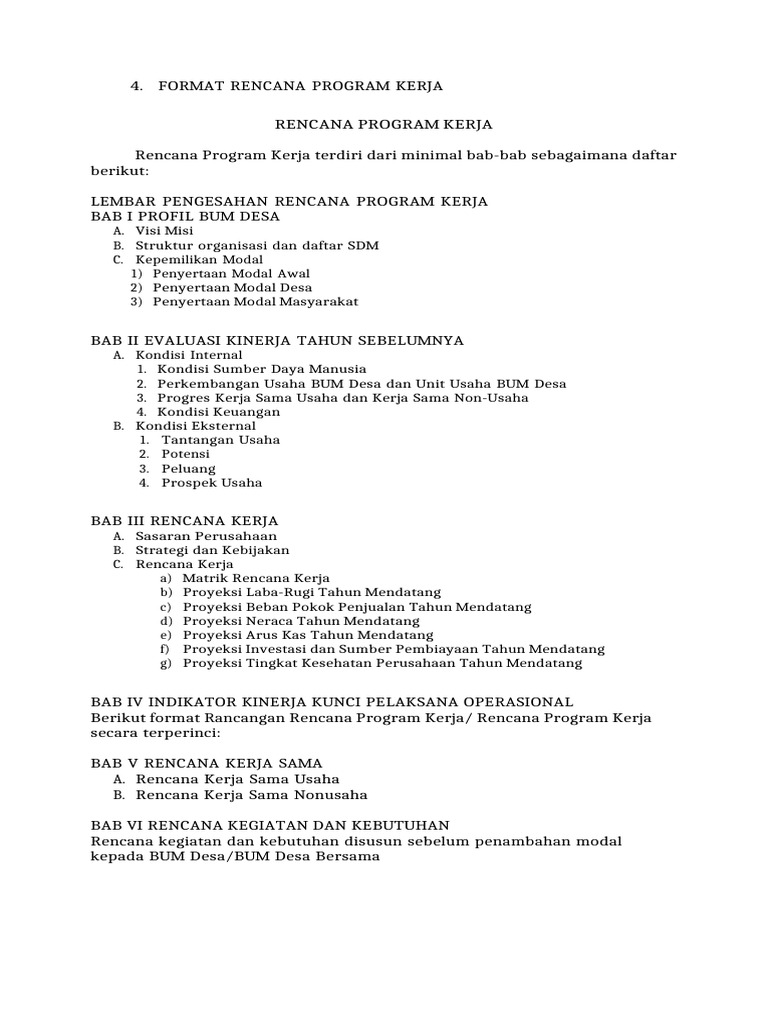 4.Rencana Program Kerja | PDF