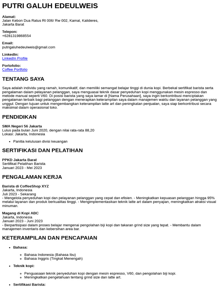 Revisi CV | PDF