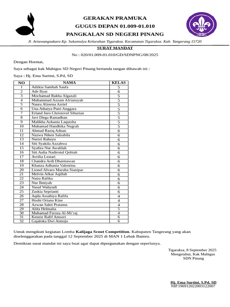 Administrasi Lomba KSC | PDF