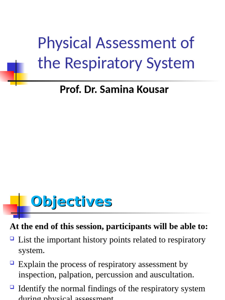 Respiratory System Physical Assessment Guide | PDF | Thorax ...