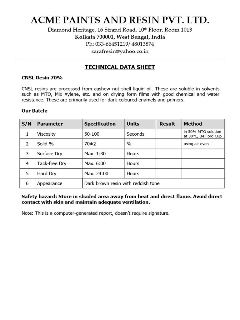 CNSL 70% Tds - Acme | PDF