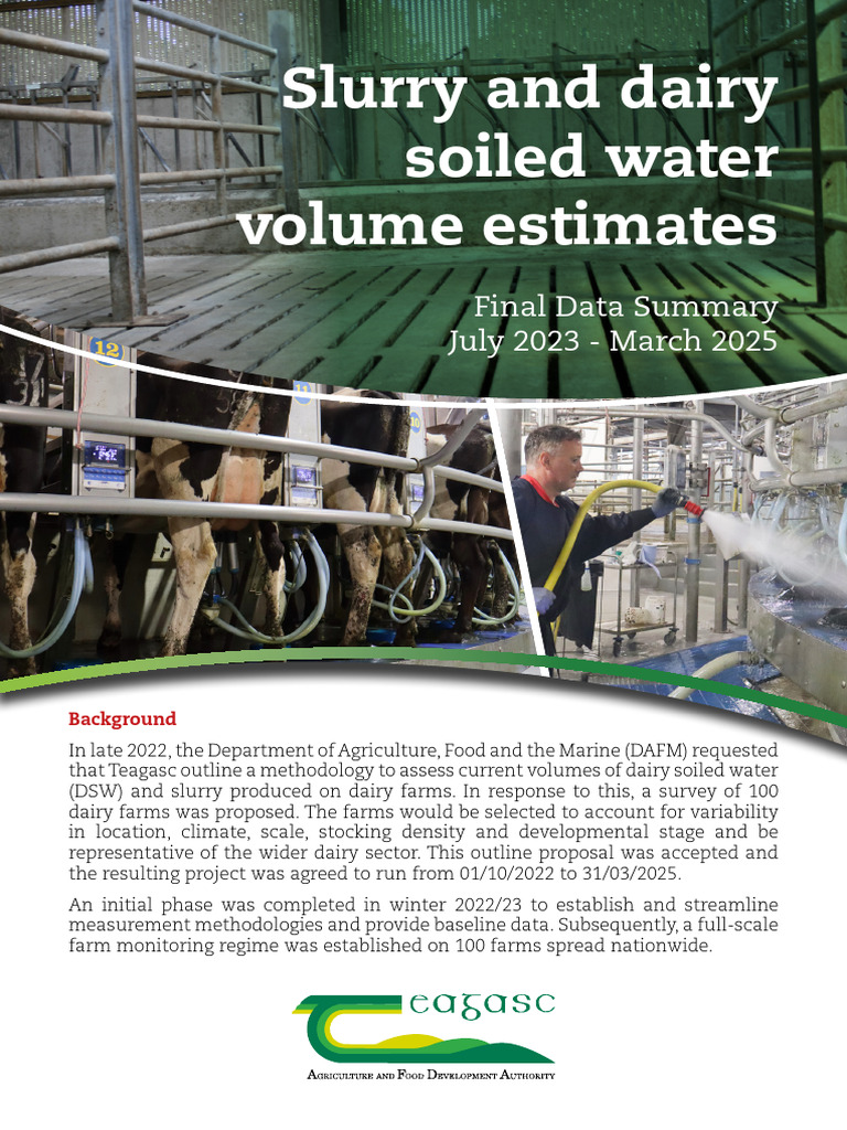 Dairy Soiled Water Volume Survey 2023-2025 | PDF | Dairy | Water