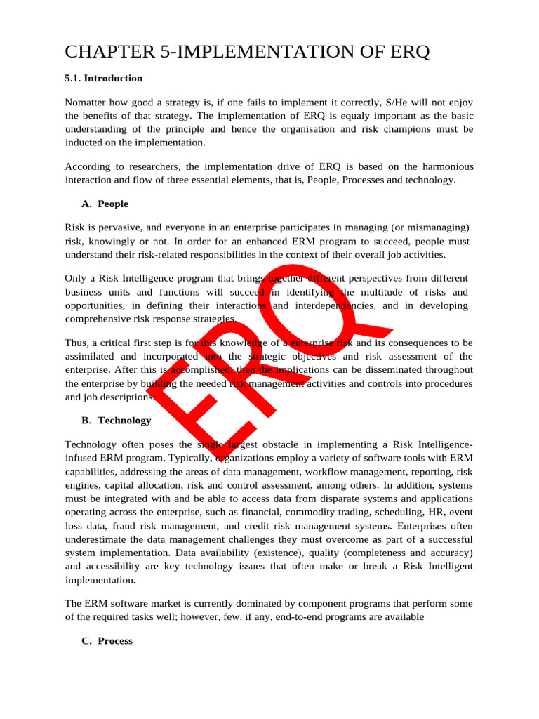 Effective ERQ Implementation Strategies | PDF | Risk | Risk Management
