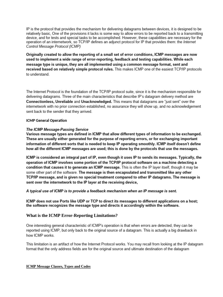 ICMP Online | PDF | Internet Protocols | Internet Protocol Suite