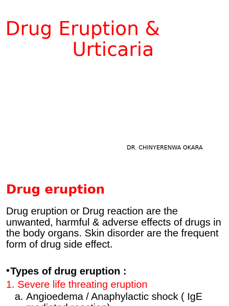 Morbilliform Rash in Drug Eruptions | PDF | Immunology | Cutaneous ...