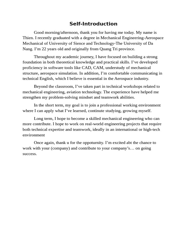 Mechanical Engineering Graduate Introduction | PDF