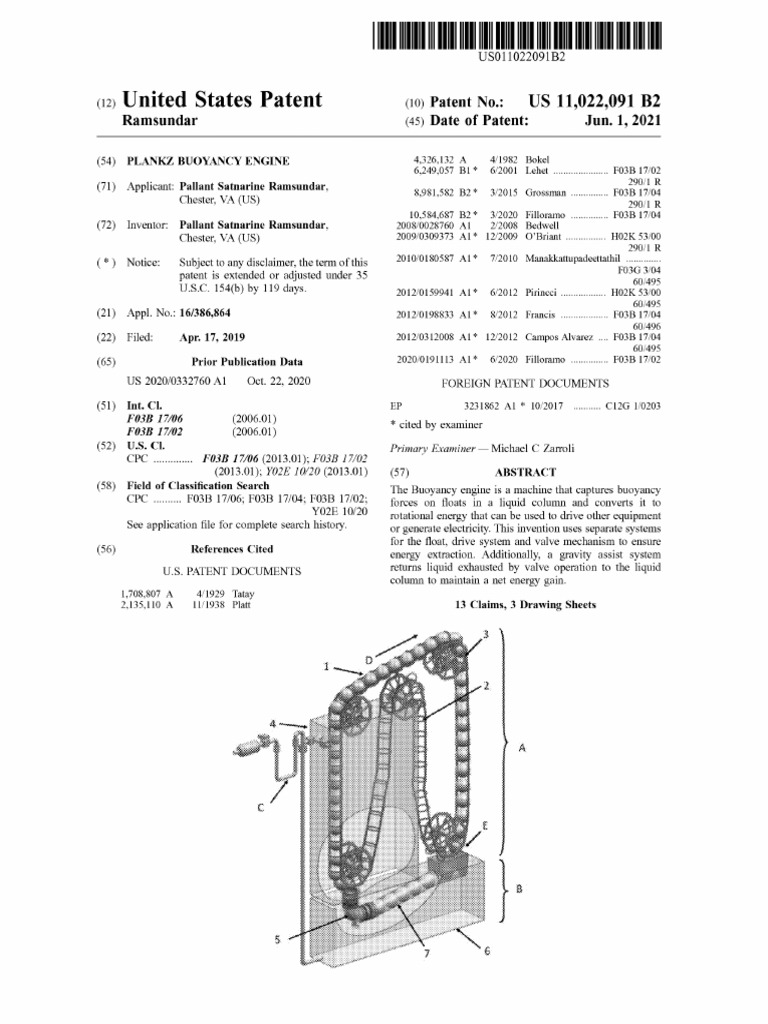 Plankz Buoyancy Engine Patent Overview | PDF | Buoyancy | Engines