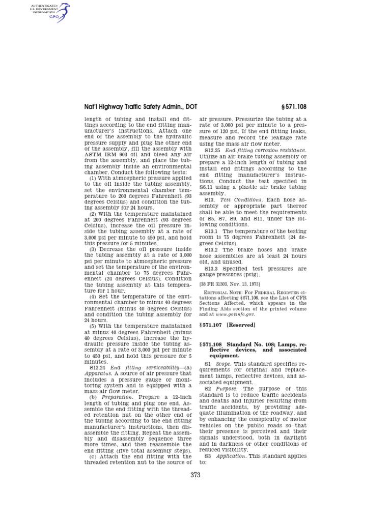 FMVSS 108-2019 | PDF | Headlamp | Light