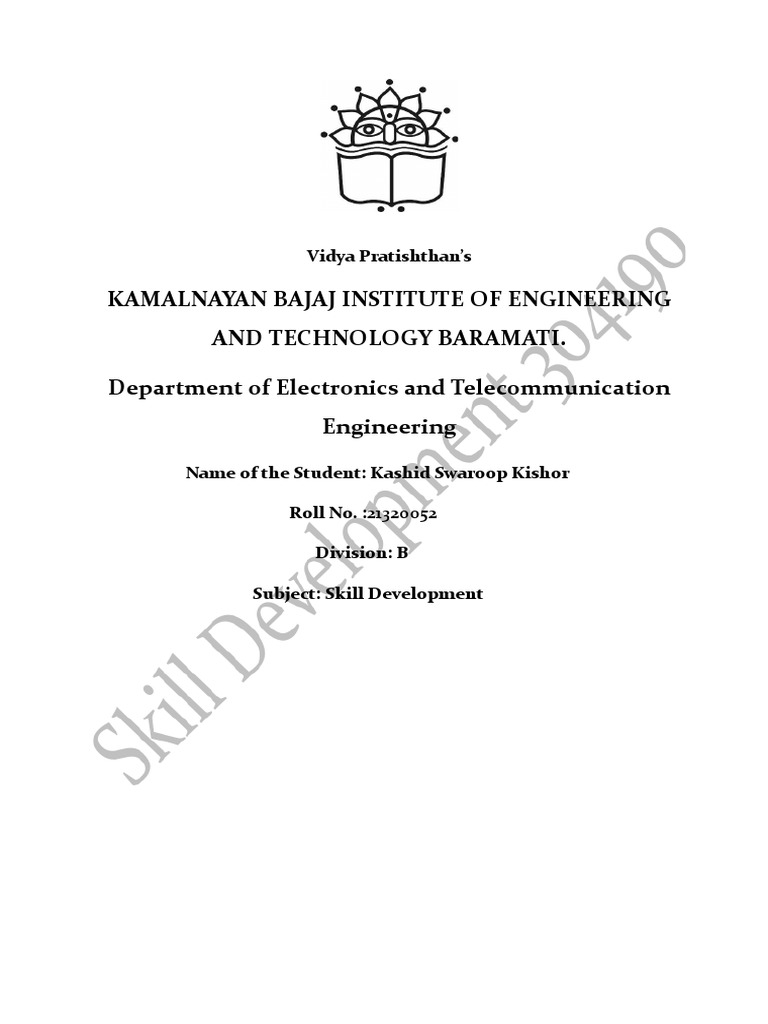 Skill Development Lab Manual E&TC 2021-22 | PDF | Rechargeable Battery ...